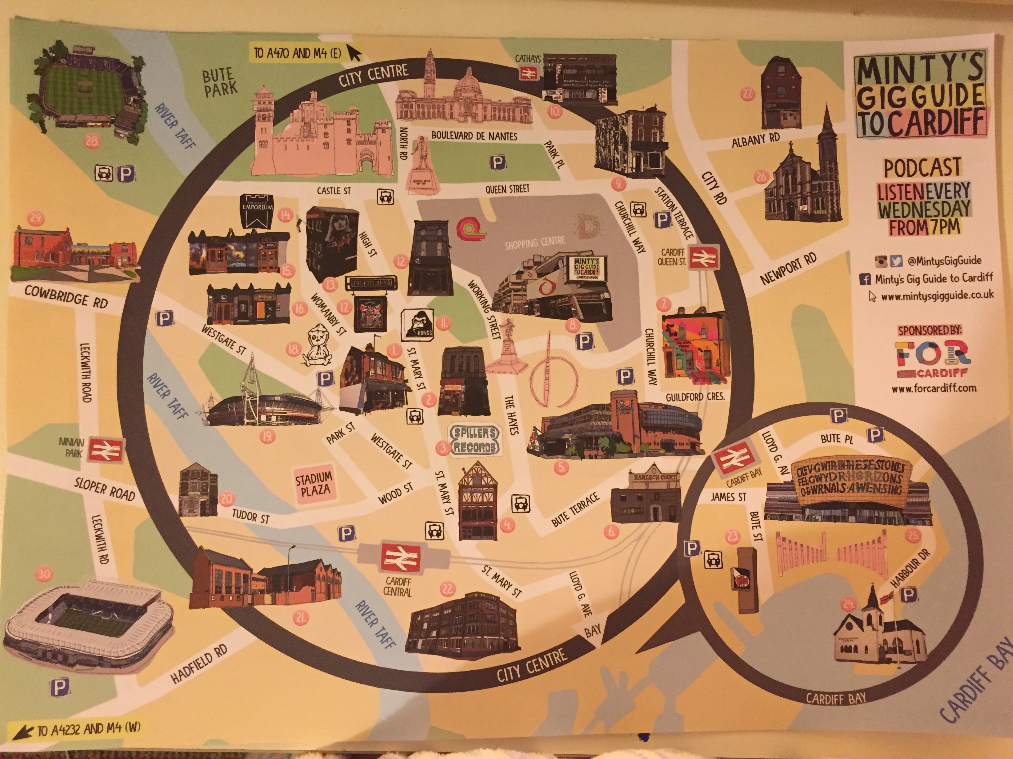 Cardiff live music venues map - The Cardiffian